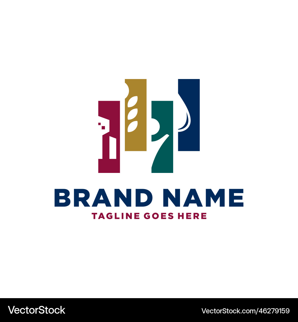 Villager welfare logo Royalty Free Vector Image