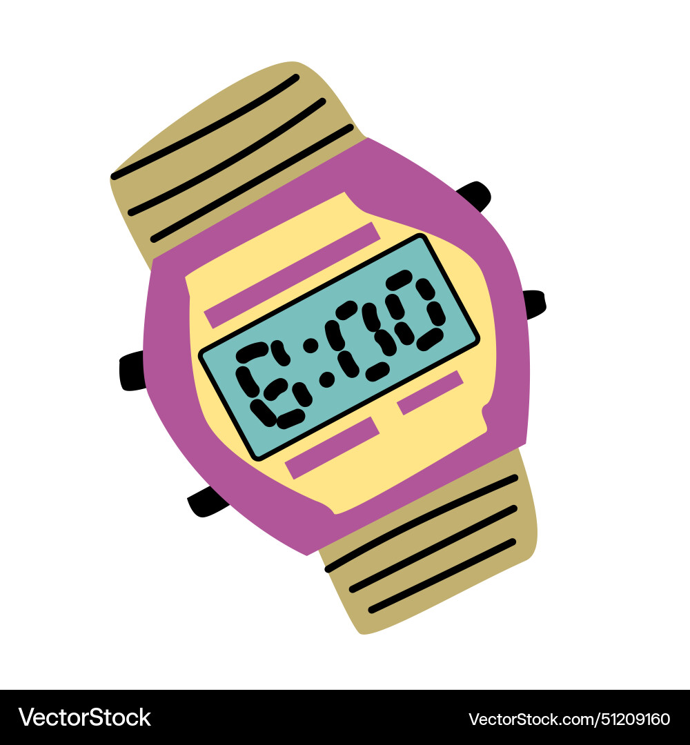 90s retro element clock watch or 80s y2k Vector Image