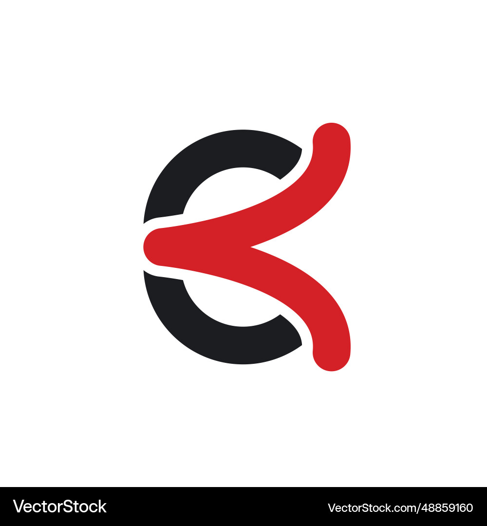 Abstract ck or bk letter icon concept design Vector Image