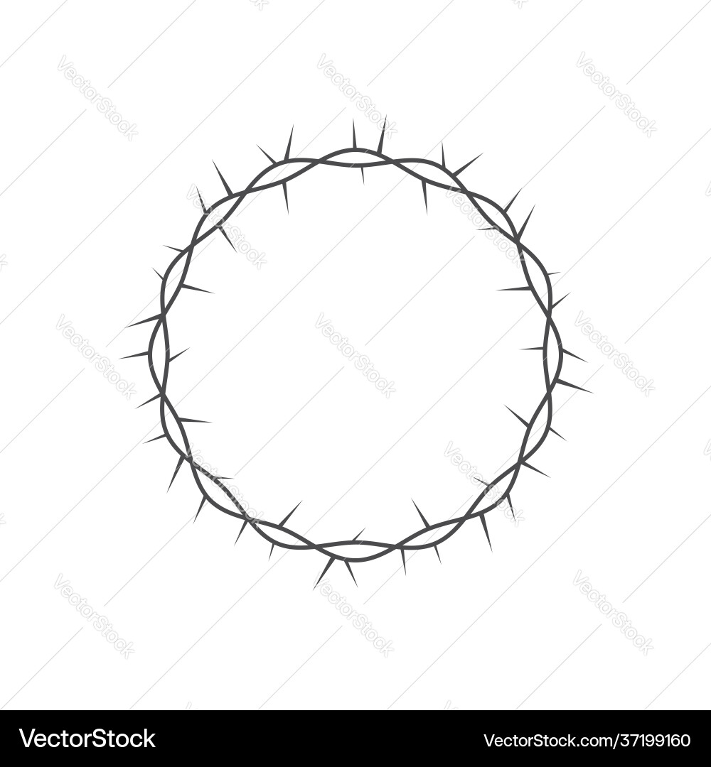 Crown of Thorns Icon - Round Frame Royalty Free Vector Image