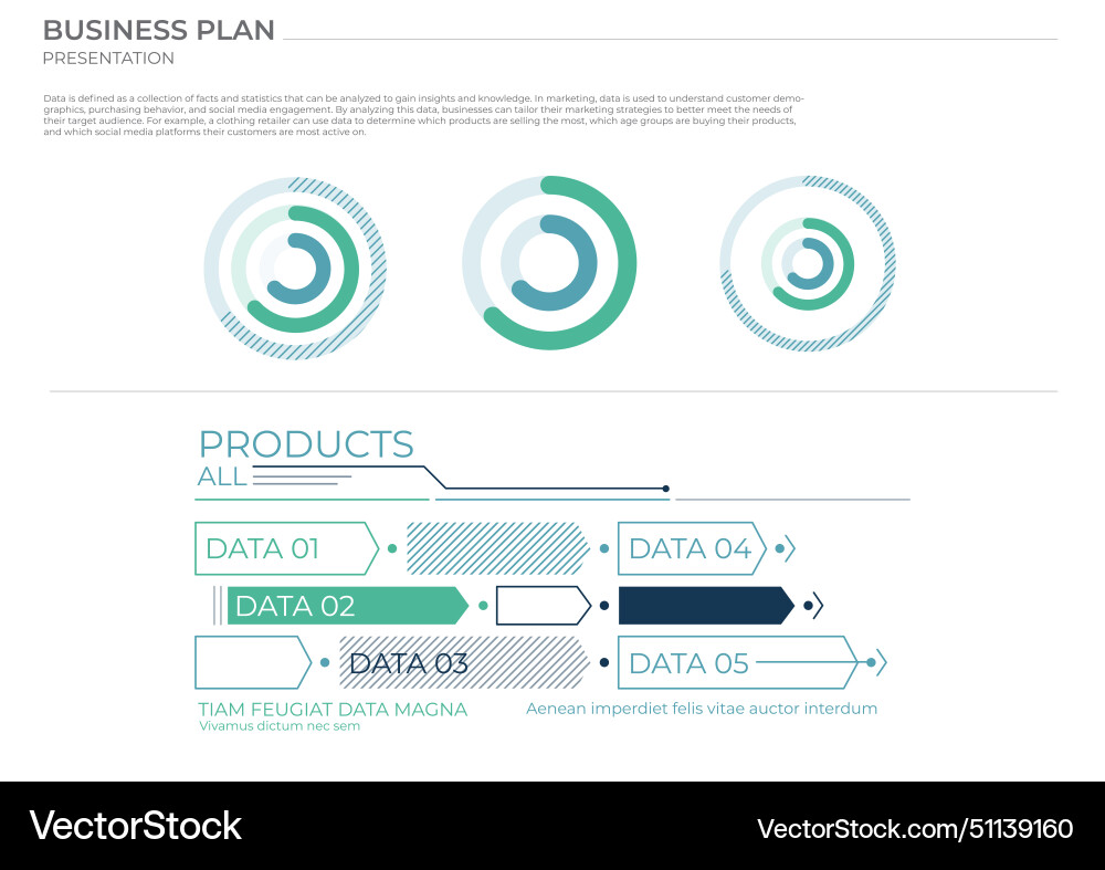 Data analysis charts in color finance elements Vector Image
