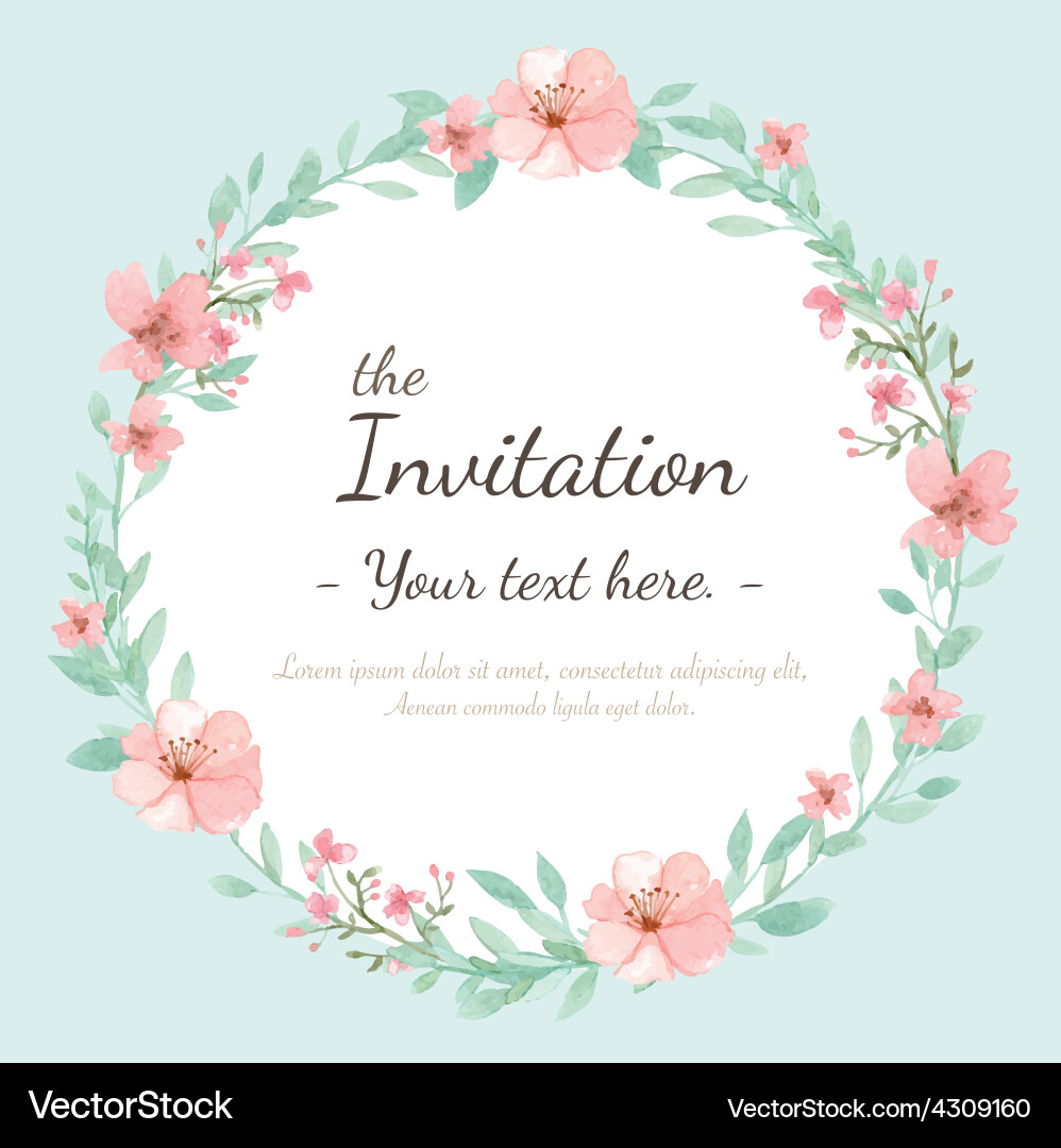 Flower invitation card Royalty Free Vector Image