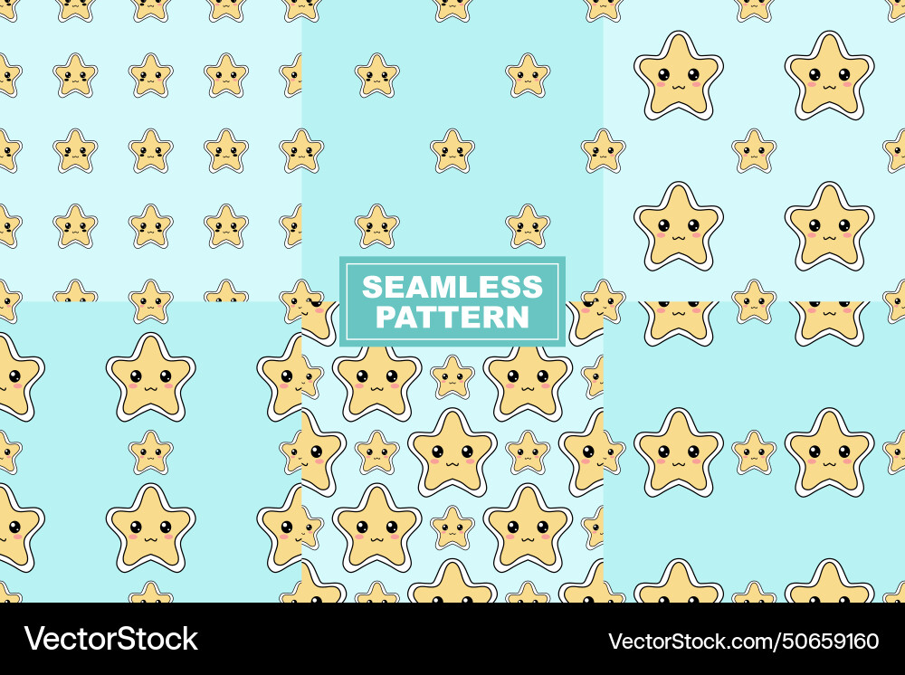 Hand drawn cute stars pattern seamless background Vector Image