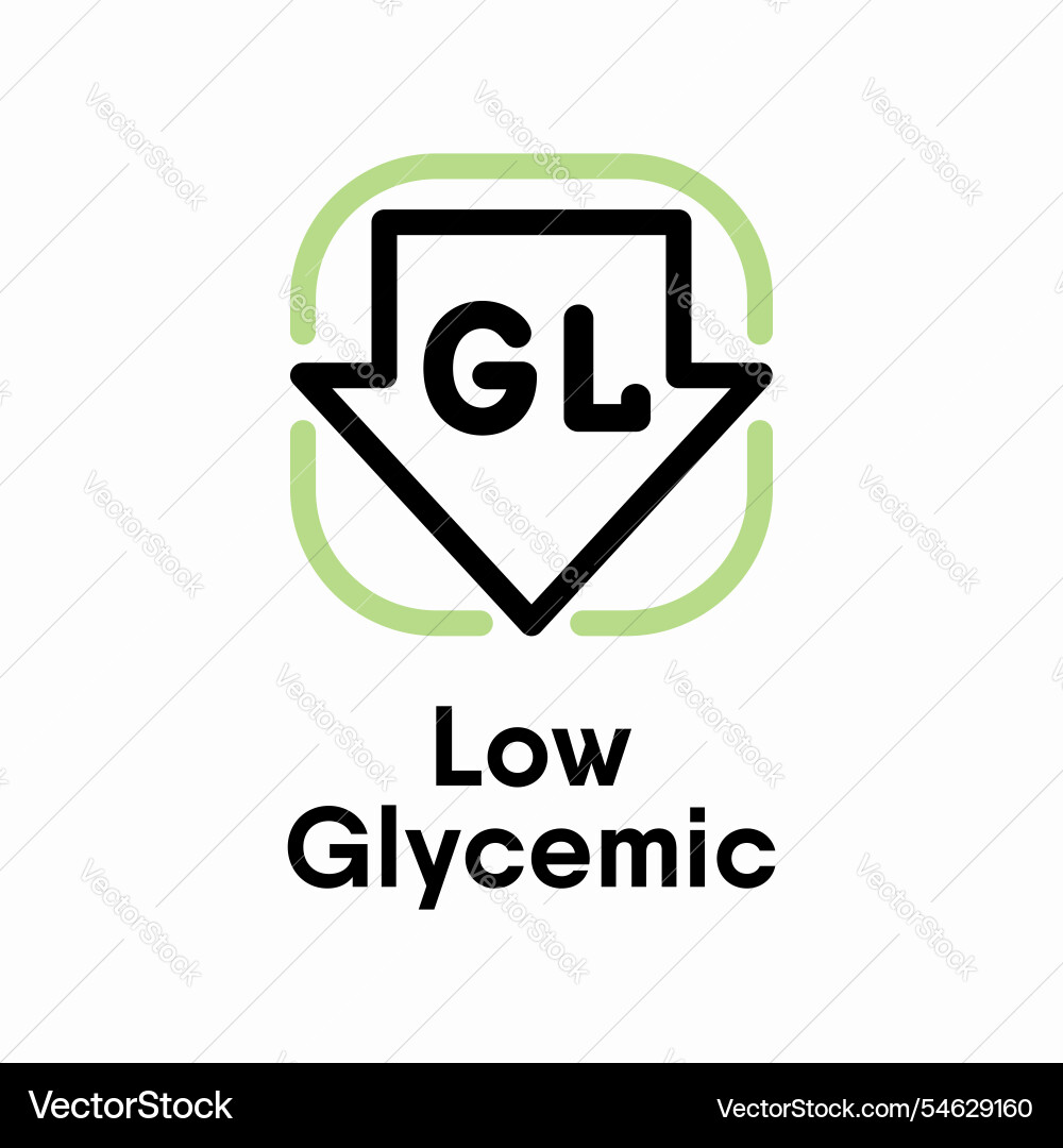 Low glycemic information sign Royalty Free Vector Image