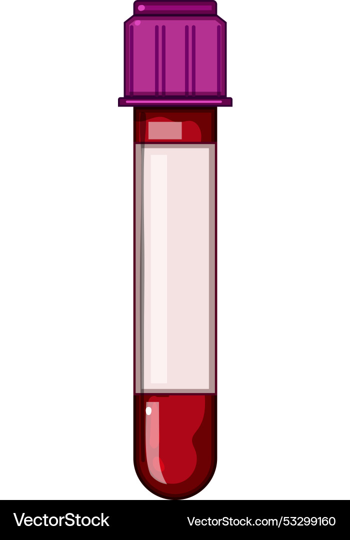 Phlebotomy blood test vial cartoon Royalty Free Vector Image