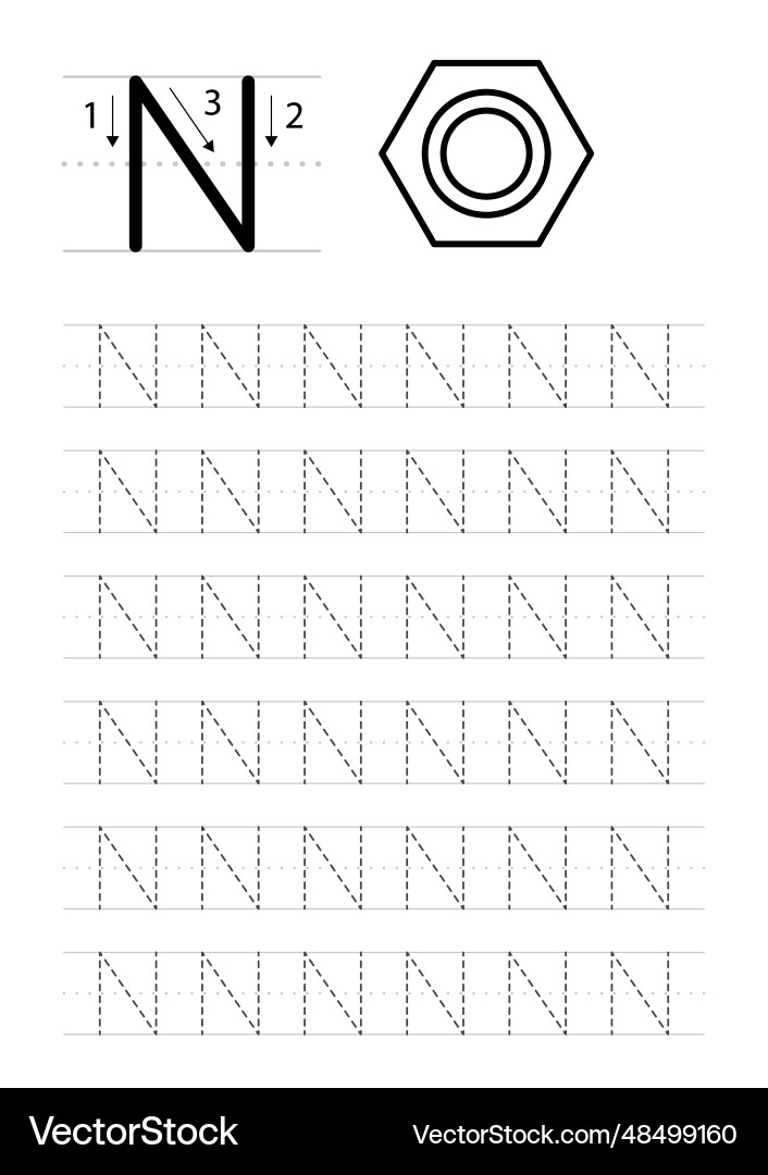 Tracing Letters N