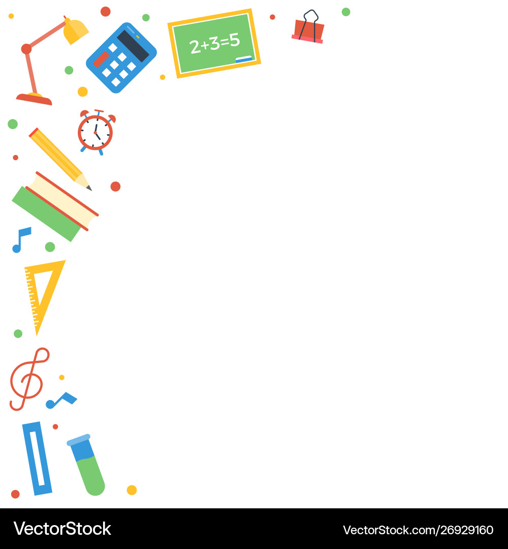 School Supplies Poster Mockup Royalty Free Vector Image