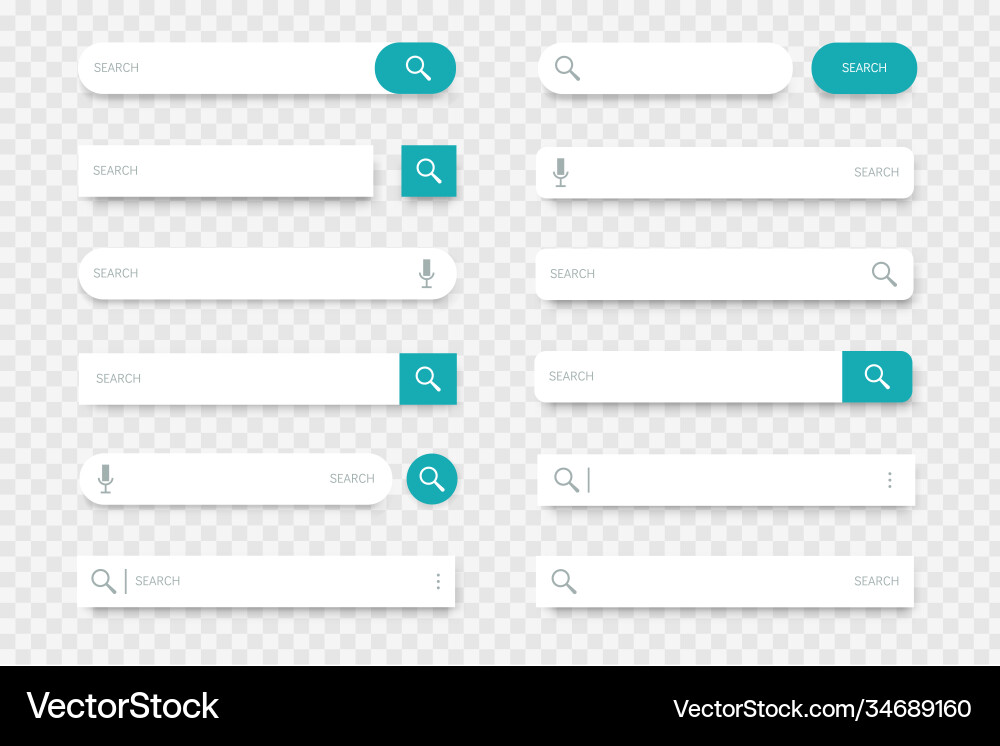 Search bar input lines with find buttons Vector Image