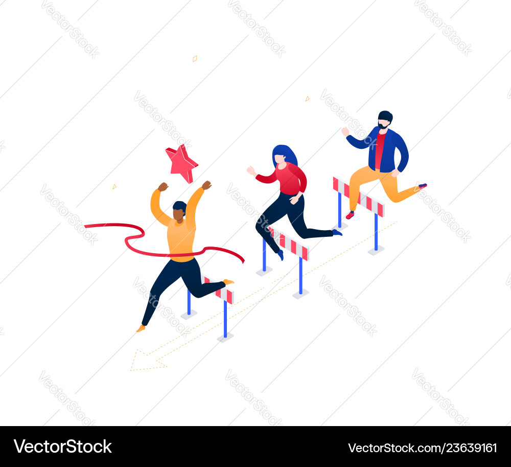 Business competition - modern colorful isometric Vector Image