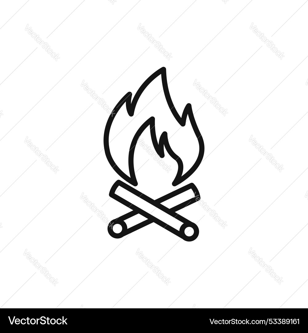 Campfire icon isolated on white background Vector Image