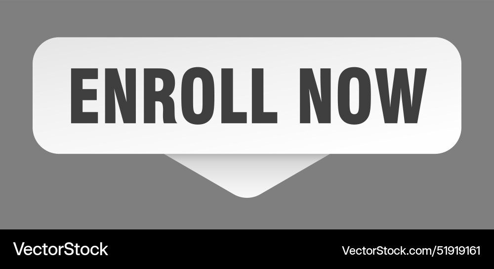 Enroll now sticker sign isolated Royalty Free Vector Image