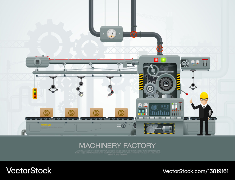 Industrial Factory Machinery Royalty Free Vector Image