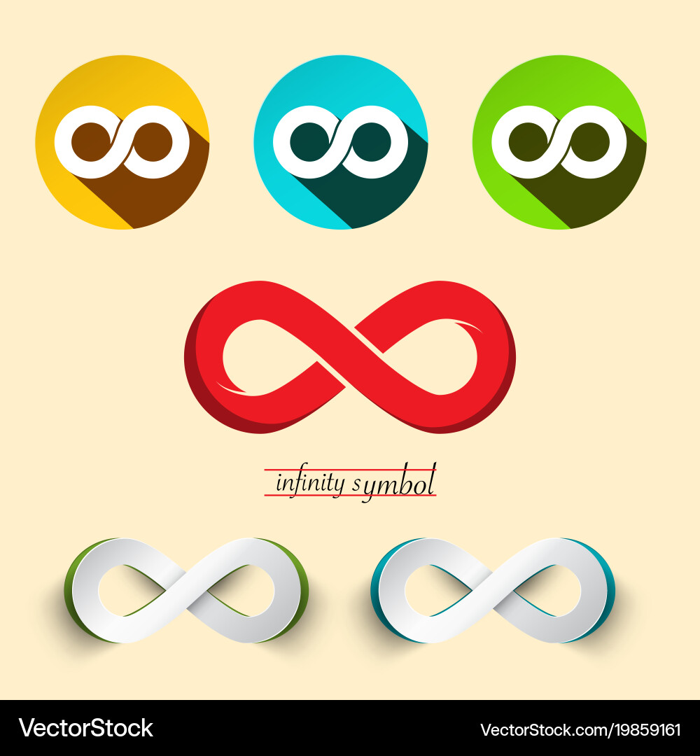 Infinity Symbol endlose Symbole gesetzt Lizenzfreier Vektor