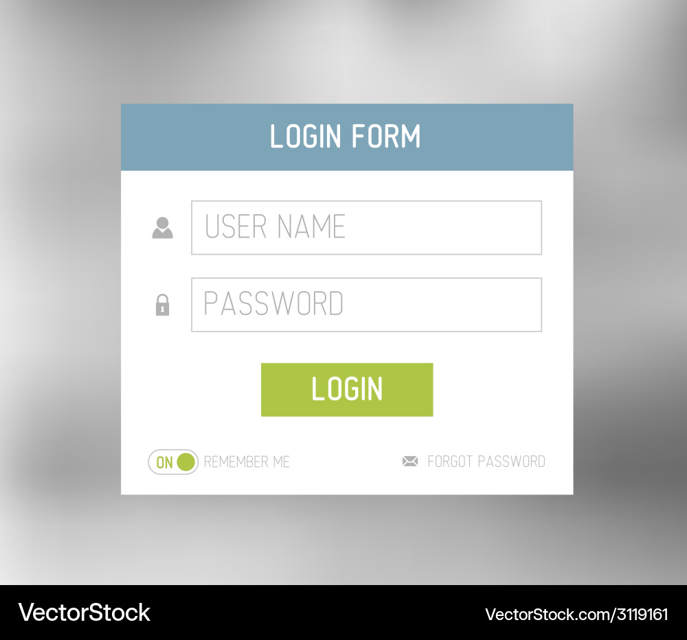 Login form template design Royalty Free Vector Image