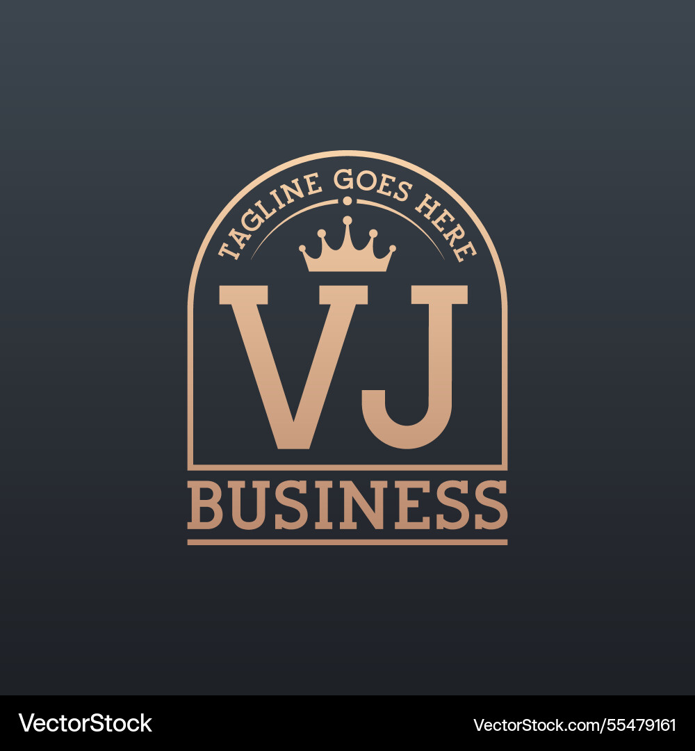 Luxury vj logo with crown elegant letter Vector Image