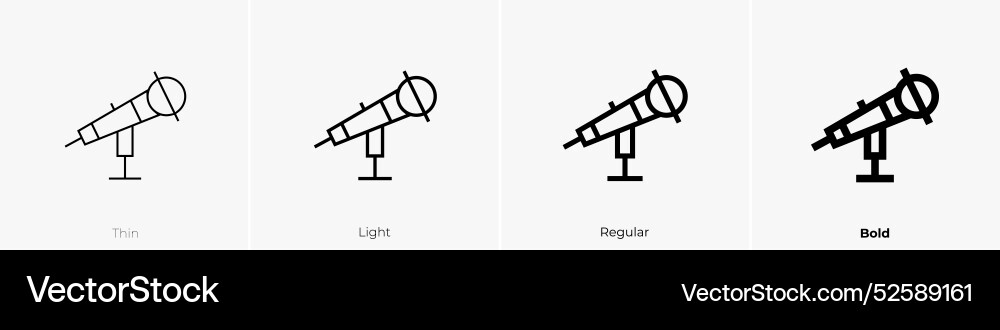 Mic icon thin light regular and bold style design Vector Image
