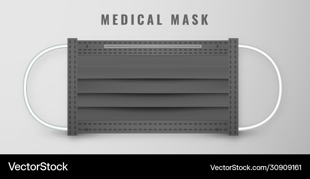 Realistic medical face mask details 3d Royalty Free Vector