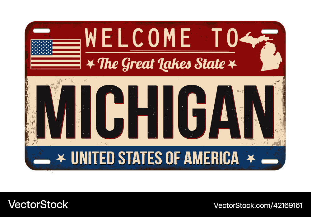 Michigan License Plate Vector Images (14)
