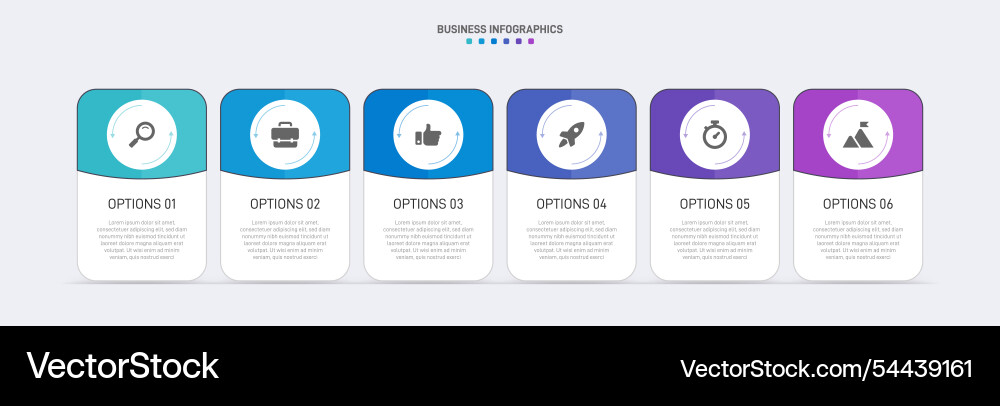 Six Stage Progress Timeline Royalty Free Vector Image