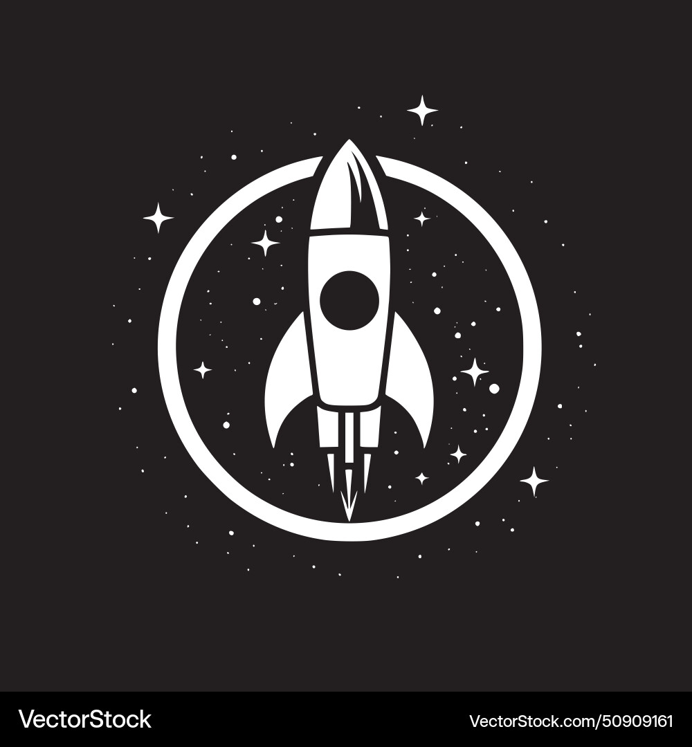 Space - black and white isolated icon Royalty Free Vector