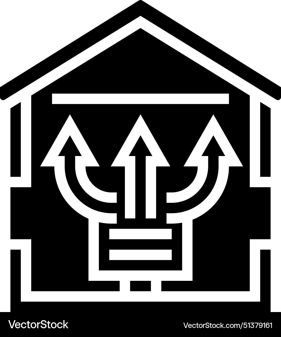 Supply air ventilation glyph icon Royalty Free Vector Image