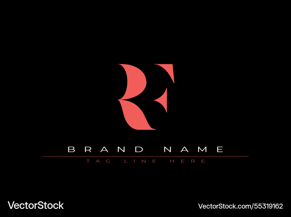 Abstract letter rf minimal logo design template Vector Image
