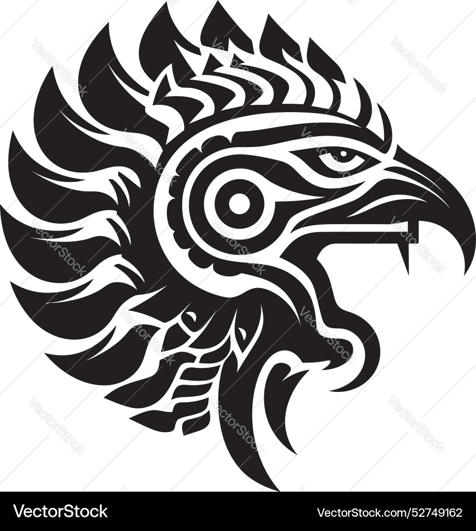Aztec deity in design quetzalcoatl Royalty Free Vector Image