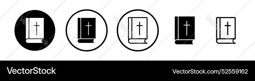 Bible icon set on white background Royalty Free Vector Image