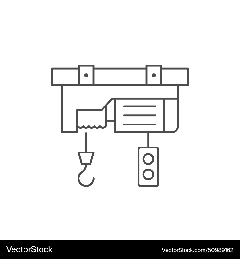 Electric winch line outline icon Royalty Free Vector Image