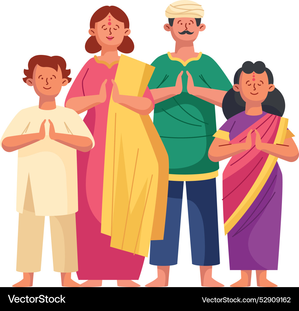 Hindu persons with traditional dresses Royalty Free Vector