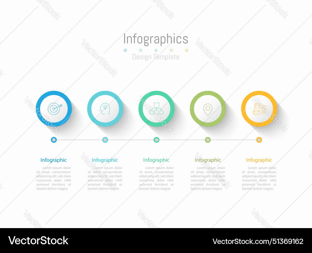 Infographic 5 options design elements Royalty Free Vector