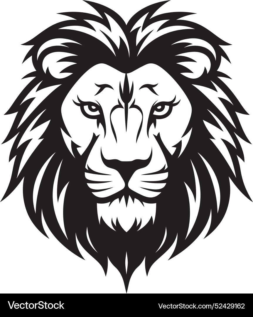 Intricate lion face black inspired Royalty Free Vector Image