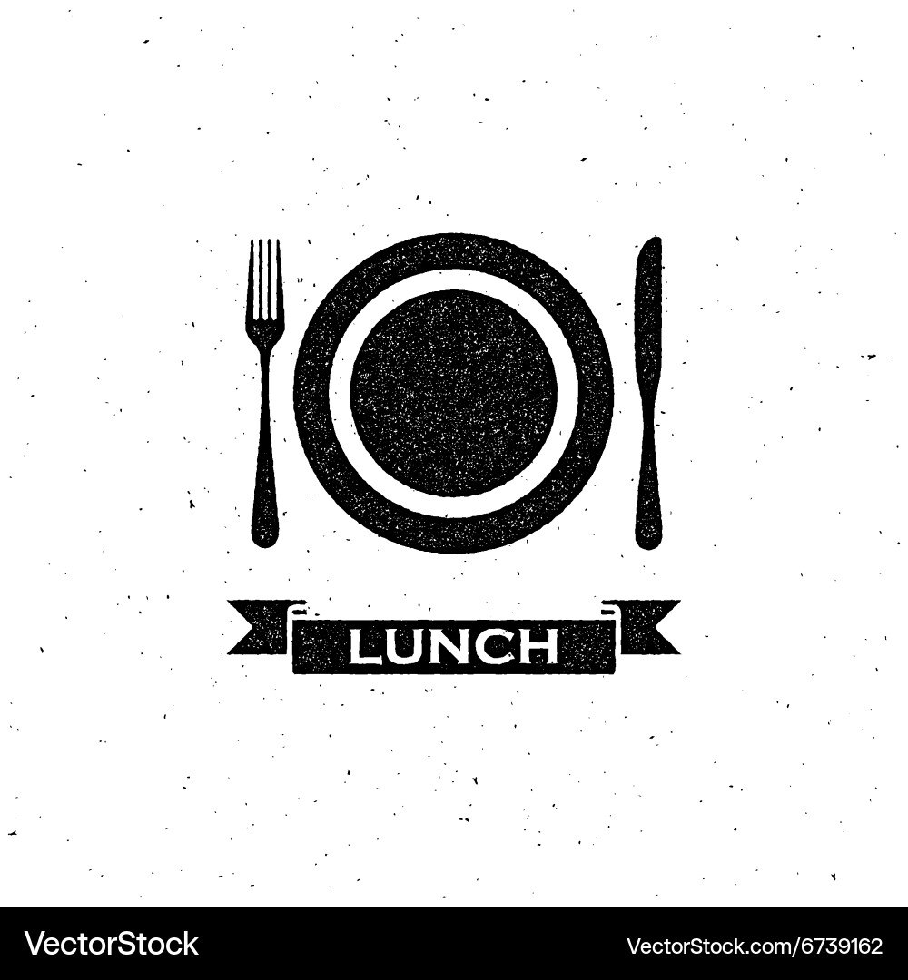Lunchtime label design Royalty Free Vector Image