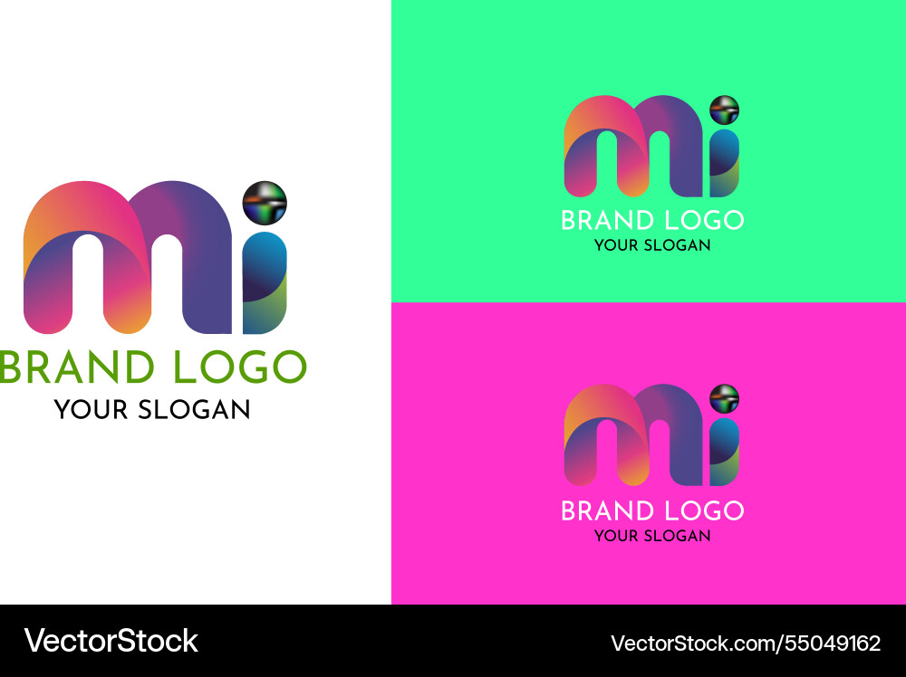 Mi letter logo design Royalty Free Vector Image