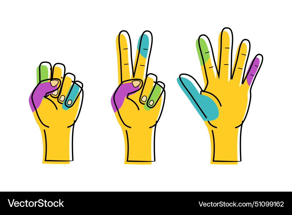 Rock scissors paper hand gesture Royalty Free Vector Image