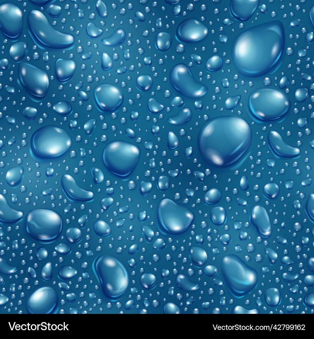 Seamless pattern of water drops Royalty Free Vector Image