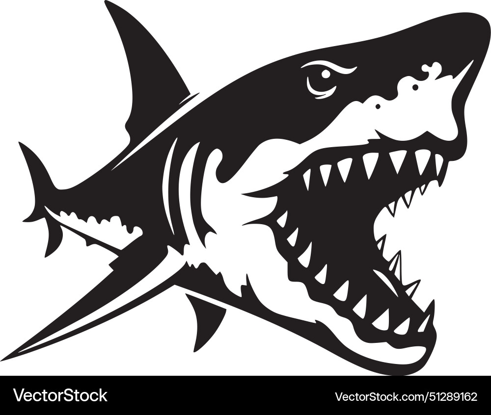 Shark - black and white isolated icon Royalty Free Vector