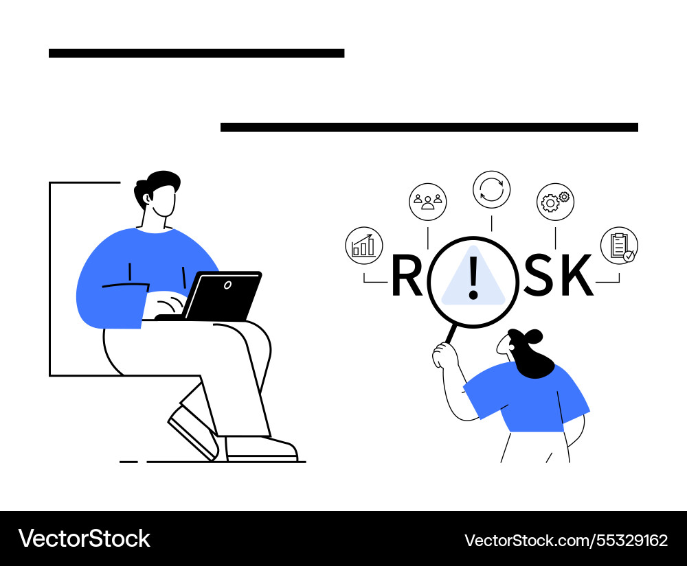 Team analyzing risk management strategies Vector Image