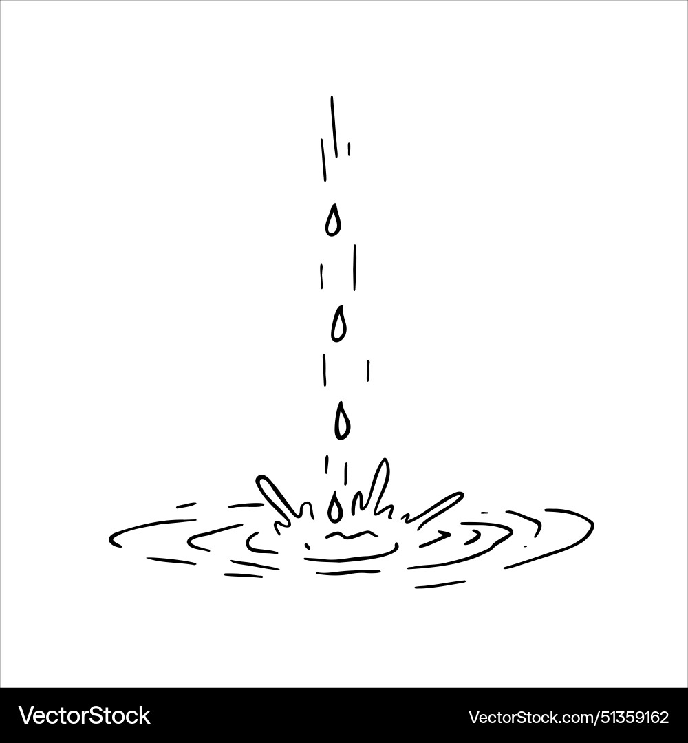 Water splashing sketch style Royalty Free Vector Image