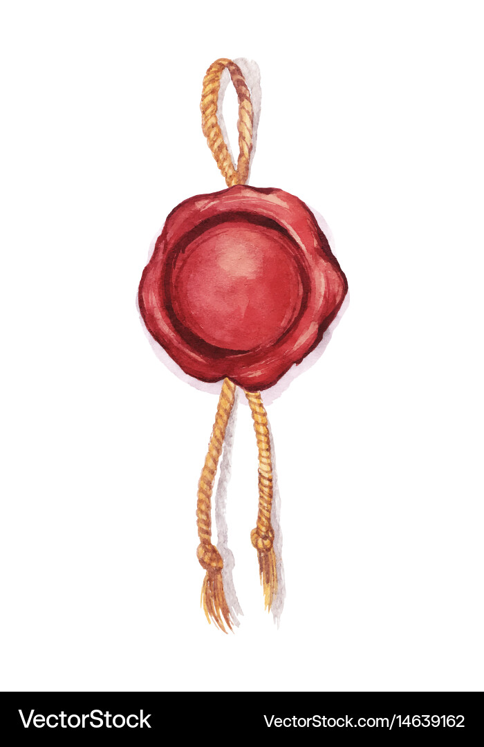 Watercolor wax stamp Royalty Free Vector Image