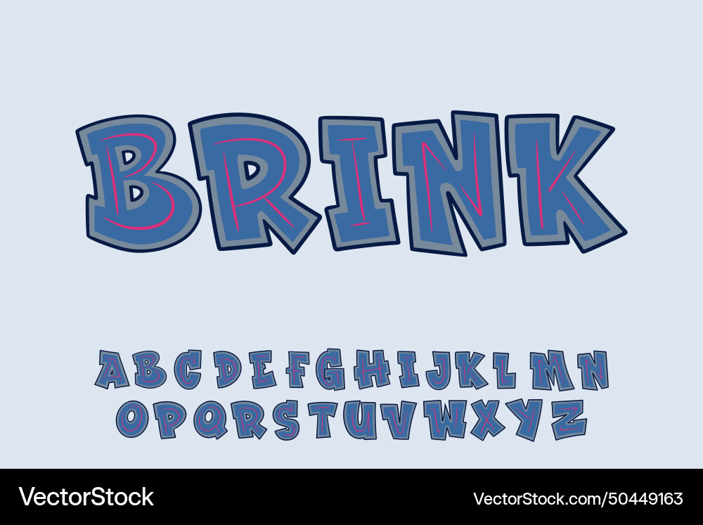 Alphabet blue graffiti non text letters Royalty Free Vector