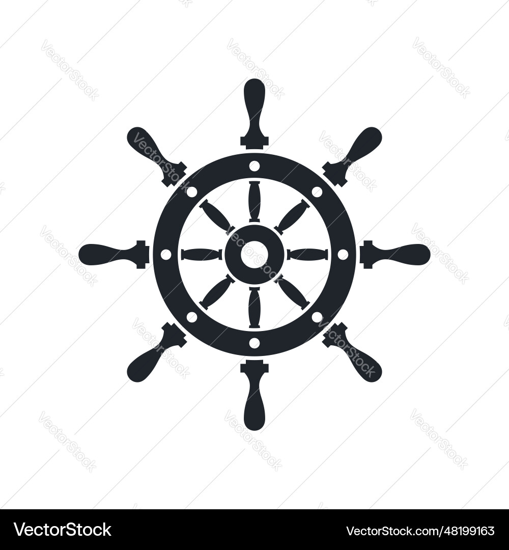 Classic ship helm wheel Royalty Free Vector Image