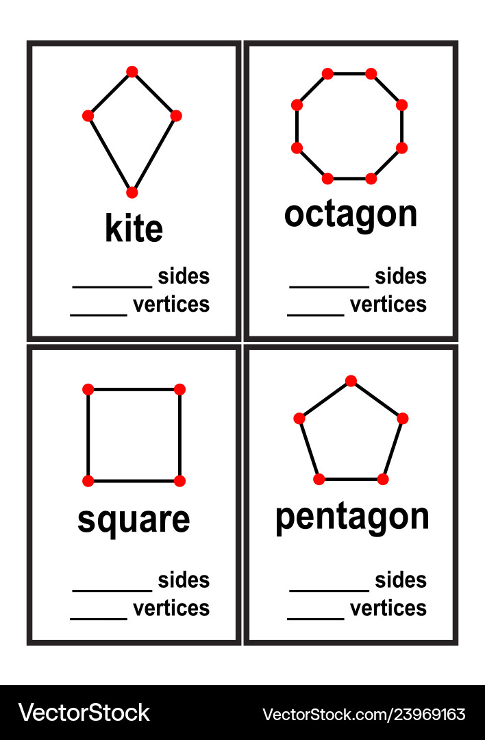 Count sides and vertices shapes worksheet for pres