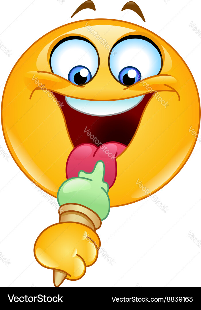Emoticon with ice cream Royalty Free Vector Image