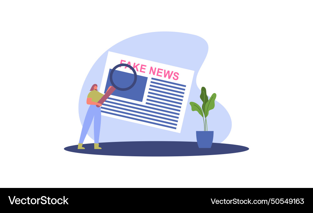 Fake news metaphors mass media propaganda Vector Image