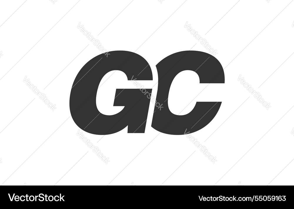 Gc techno editable font logo for corporate Vector Image
