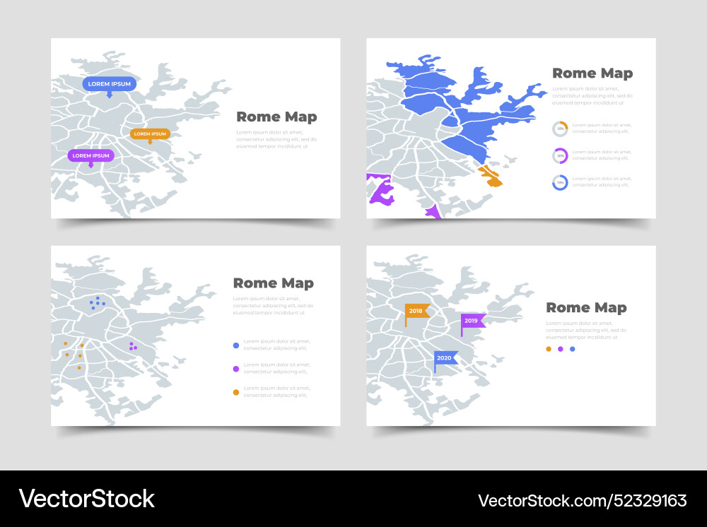 Gradient rome map infographics Royalty Free Vector Image