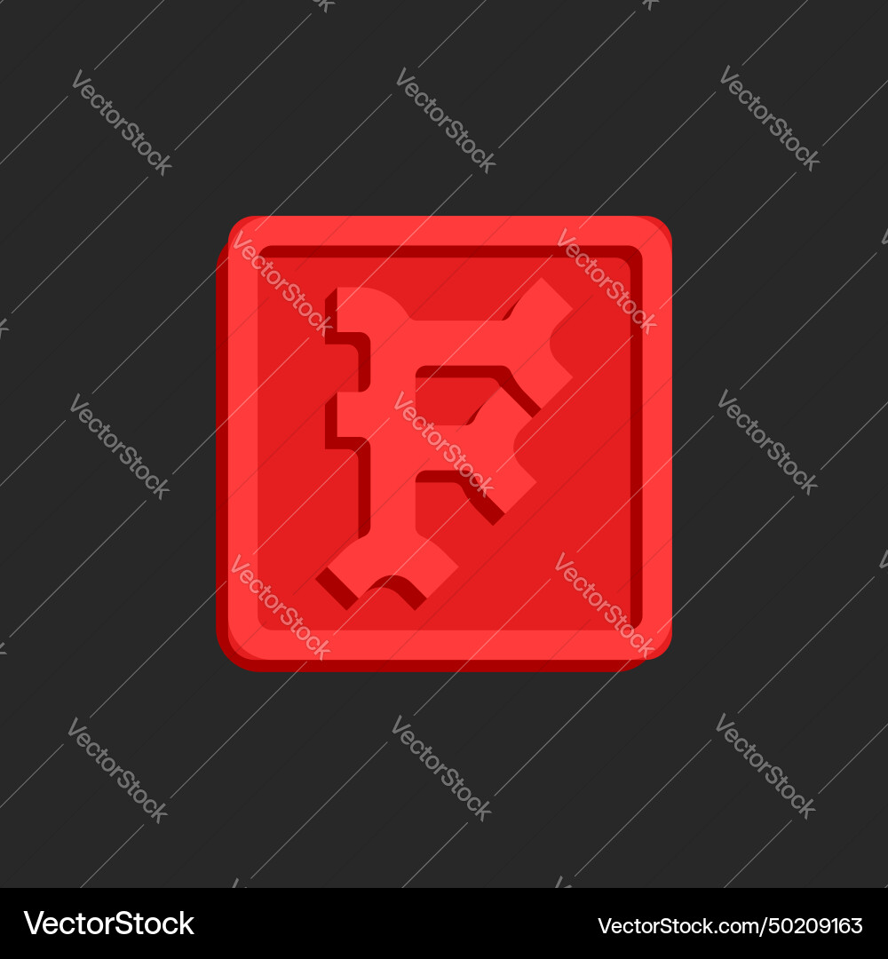 Letter f monogram 3d logo resembling an isometric Vector Image