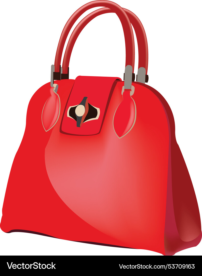 Red female handbag Royalty Free Vector Image - VectorStock
