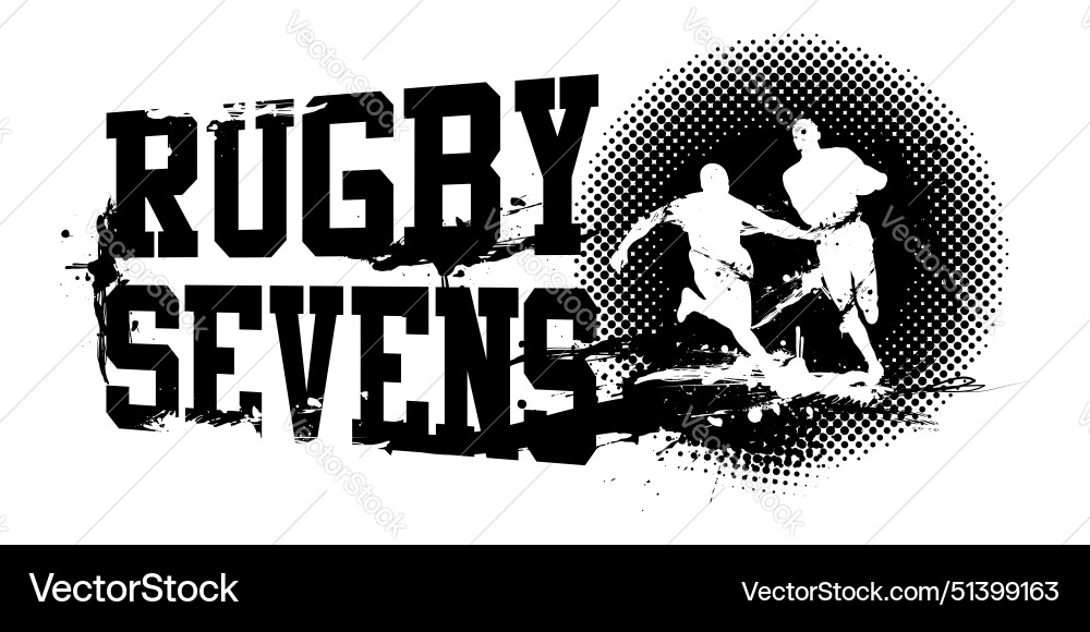 Rugby sevens male banner Royalty Free Vector Image